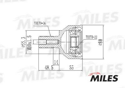 ШРУС Mazda 3 I 1.3-2.0 03-09 наружный для Mazda 3