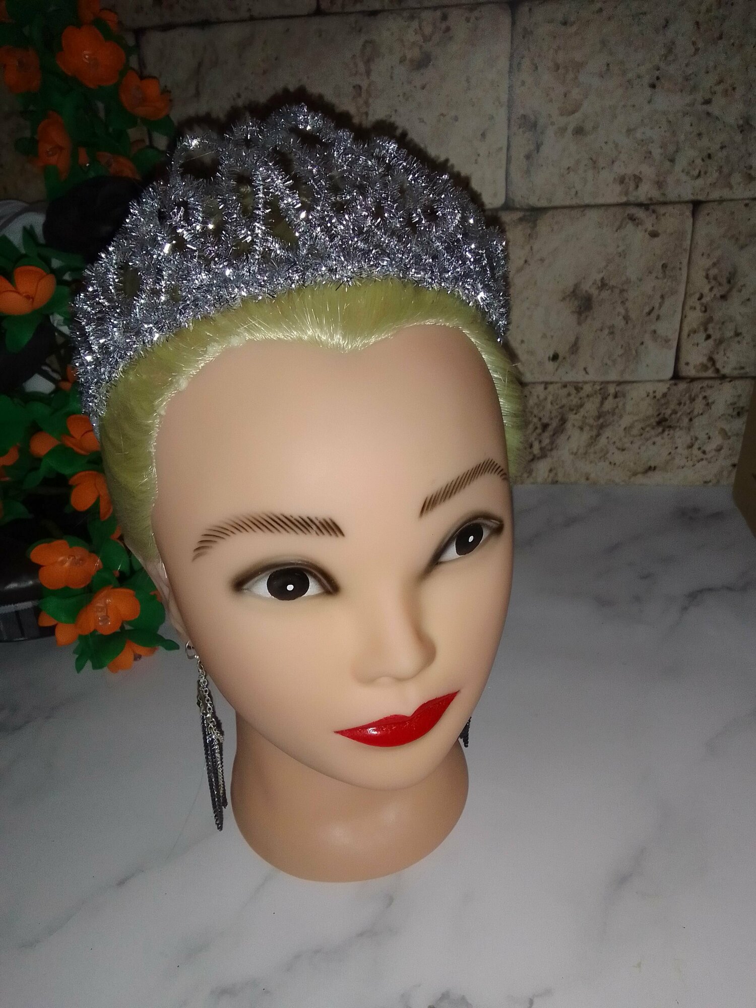 Ободок "Серебряная корона", ручная работа, для фотосессий, серебряный, для девочек, 17 см