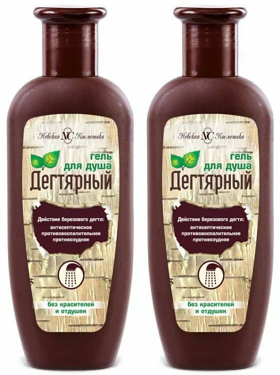 Невская косметика Гель для душа Дегтярный, 250 мл, 2 шт