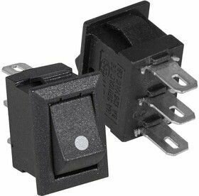 KCD5-101-C2-B/3P on-off переключатель клавишный 3А 250В черный / 5 шт