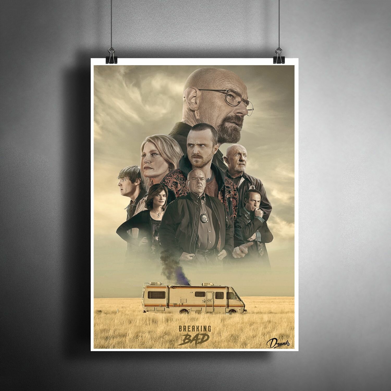 Постер плакат "Сериал Во все тяжкие. Breaking Bad" / Декор для дома, офиса, комнаты, квартиры, детской A3 (297 x 420 мм)