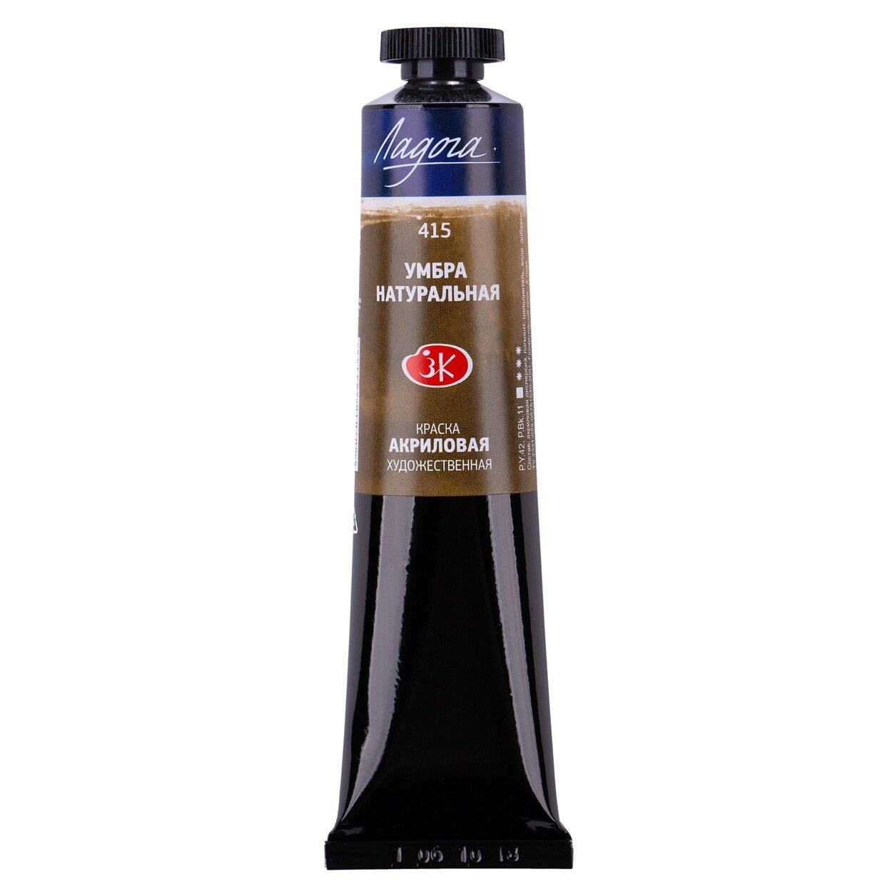 Краска акриловая ладога цв.№415 умбра натуральная туба 46мл