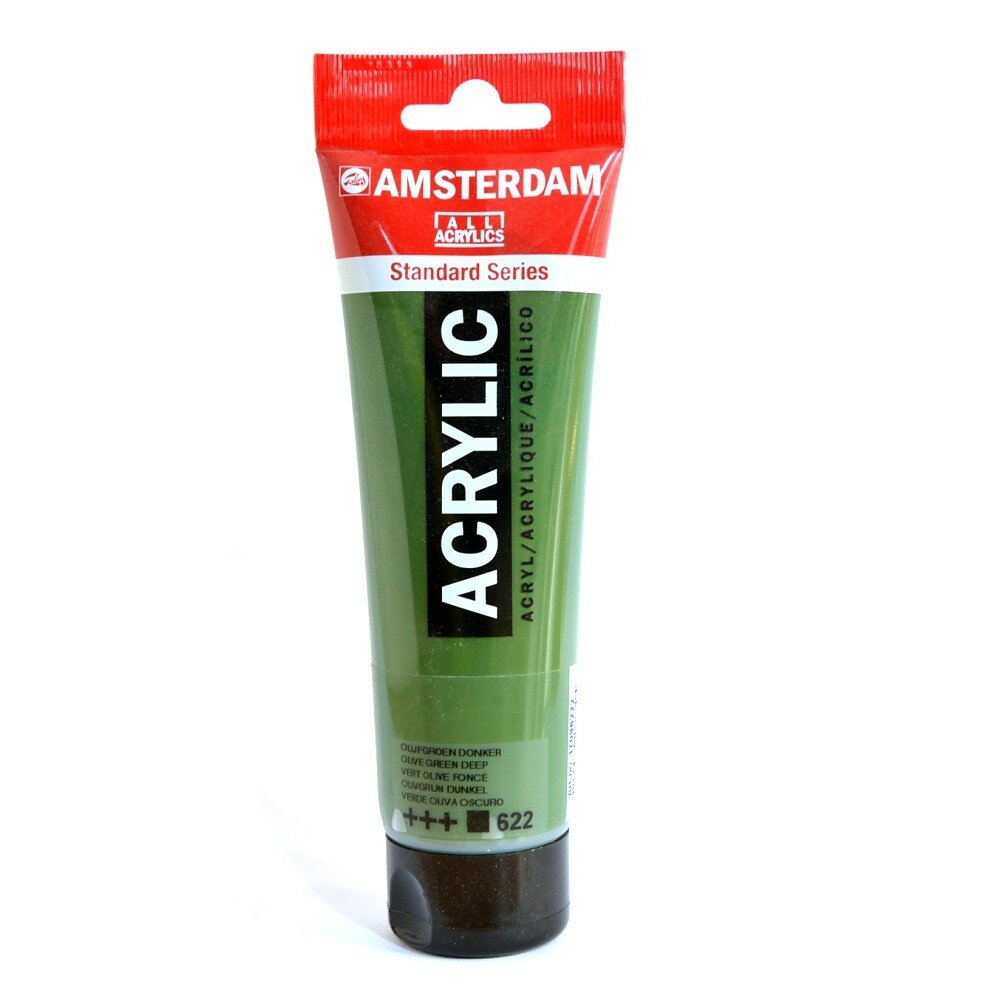 Краска акриловая AMSTERDAM цв.№622 зеленый оливковый темный туба 120мл