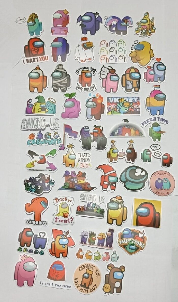 Набор наклеек-стикеров Among Us (50шт)
