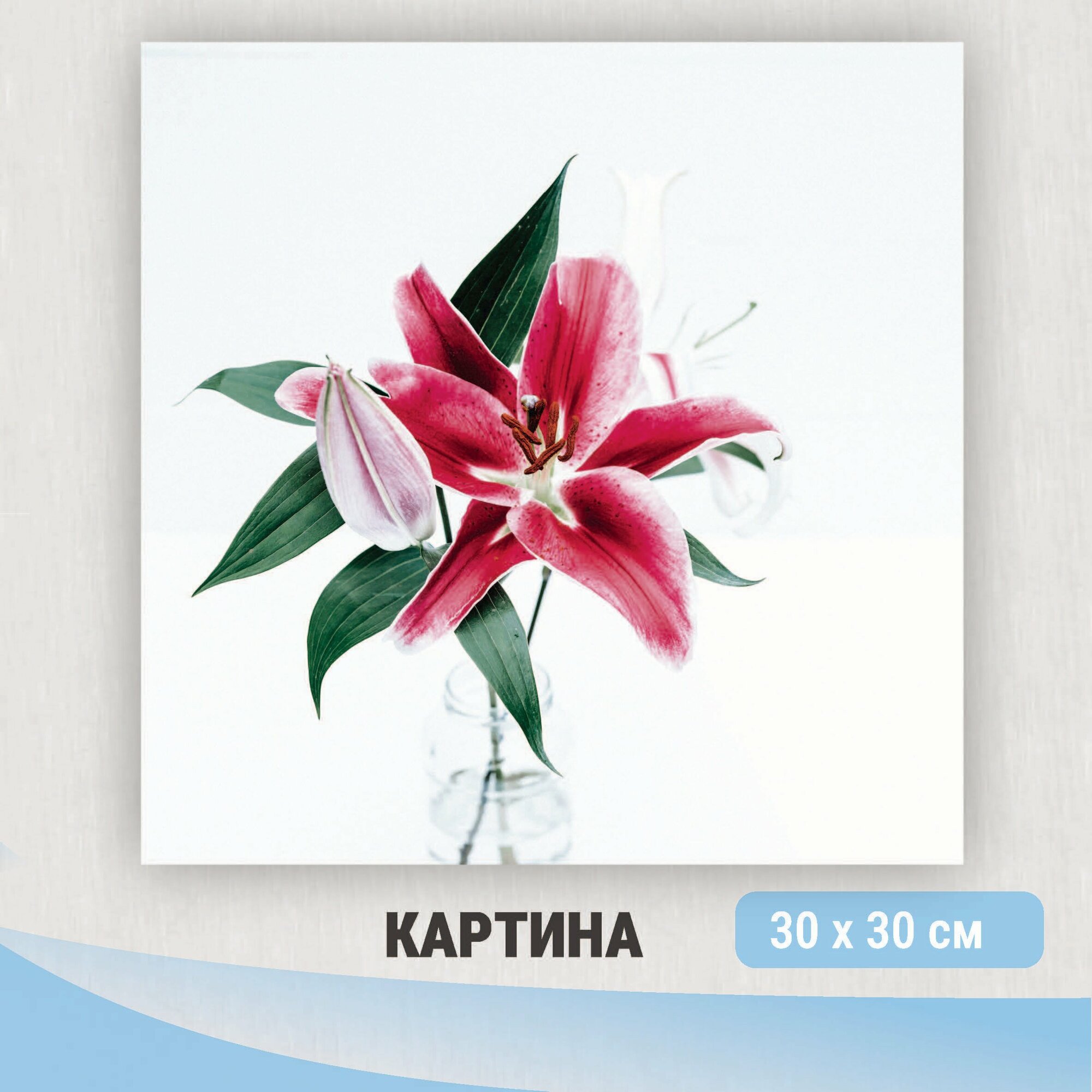 Картина на холсте Лилия / декор и стилизация интерьера квартиры, дома, офиса / 30см-30см.