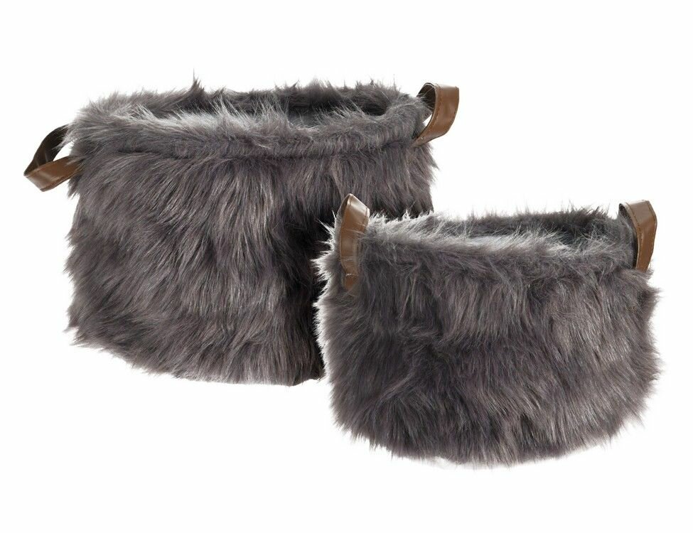 Набор декоративных корзинок для хранения серые, 21 см (2 шт.), Koopman International