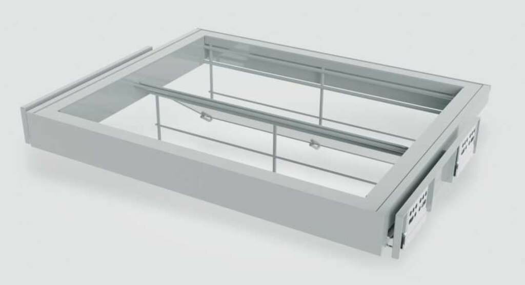 Выдвижная обувница в базу 900 мм, 864х420х160 (ШхГхВ), цвет серый