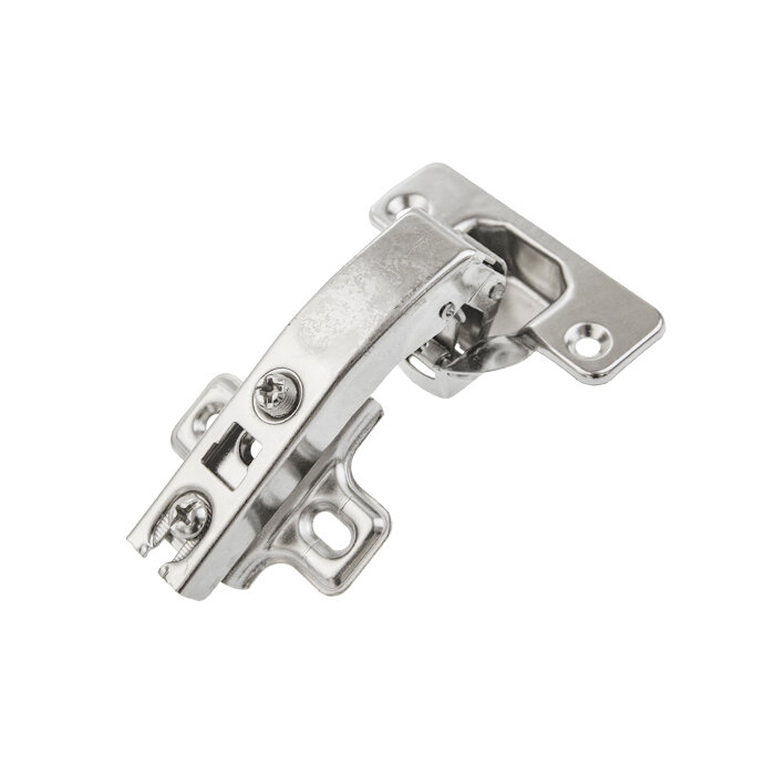 Петля мебельная угловая без доводчика 4-шарнирная `SANBERG` для фальшпанелей Slide-on (никель) ЕА35SО90S 90° d=35мм
