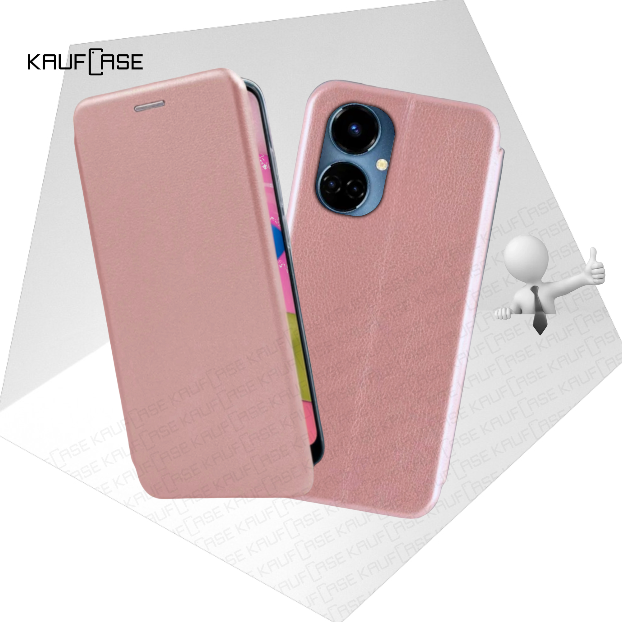 Чехол книжка для телефона Tecno Camon 19 /Camon 19 Pro (CI8n, CI6n) (6.8"), розовое золото. Текстура под кожу