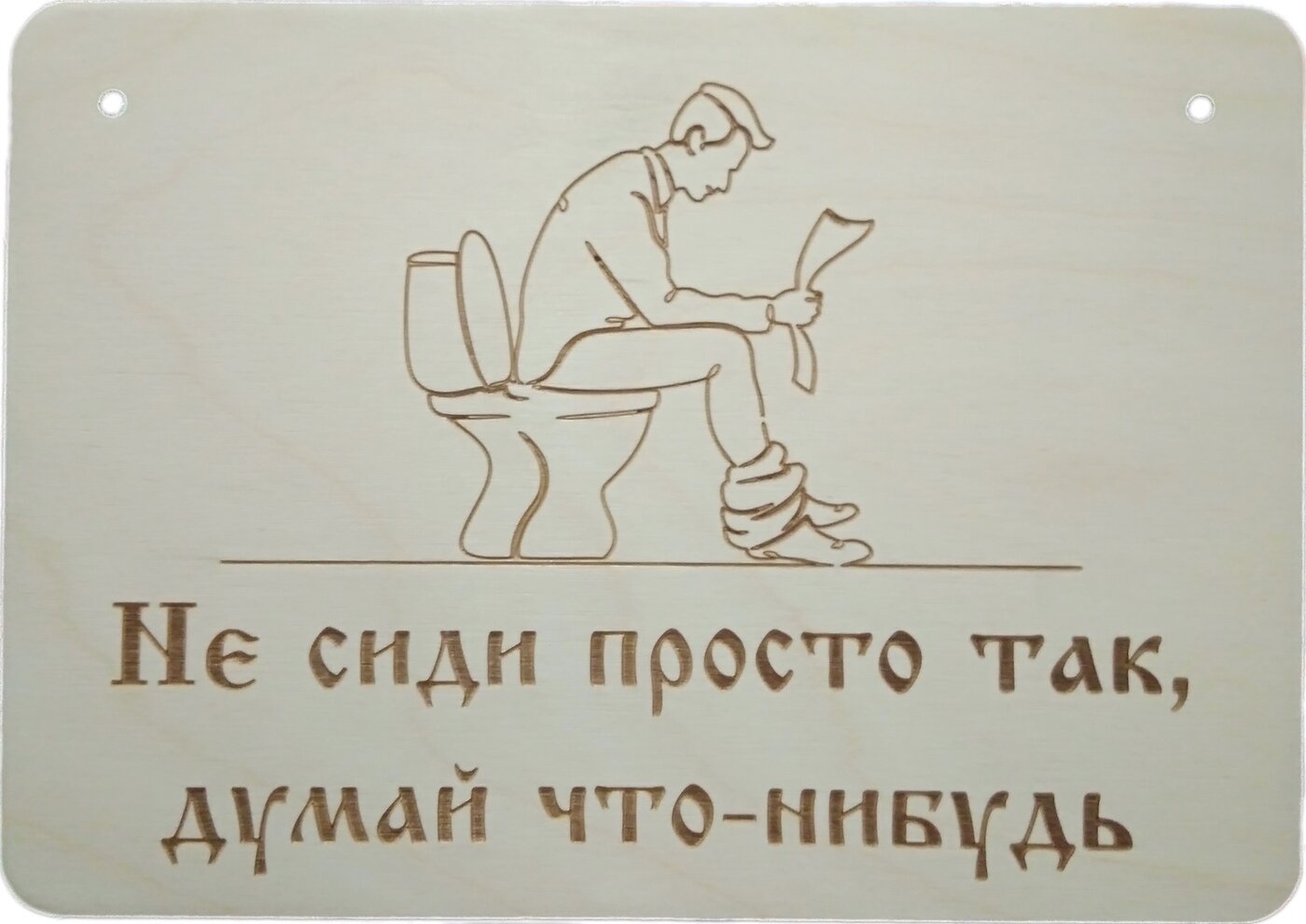 Табличка в туалет "Не сиди просто так, думай что-нибудь"