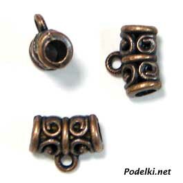 Фурнитура для бижутерии Бейл Изогнутый 0002429 цвет медный 11x6 мм, цена за 10 шт.