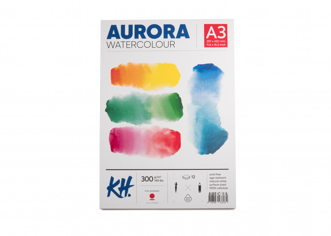 Aurora Альбом-склейка для акварели Aurora Hot А3 12 л 300 г/м² 100% целлюлоза