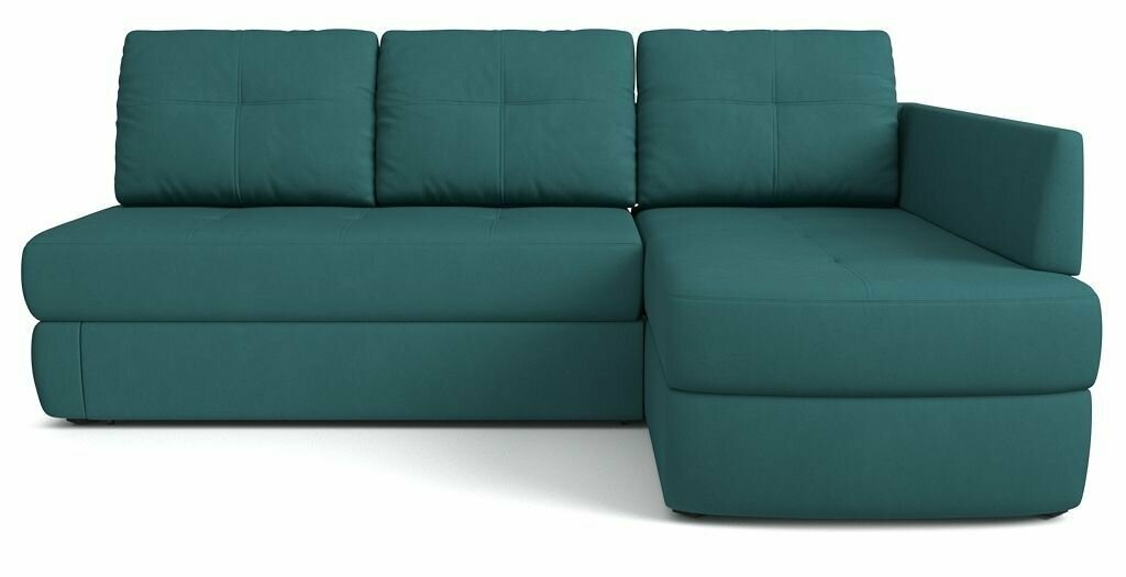 Угловой диван-кровать PUSHE Арно, правый угол, велюр, зеленый Formula 697