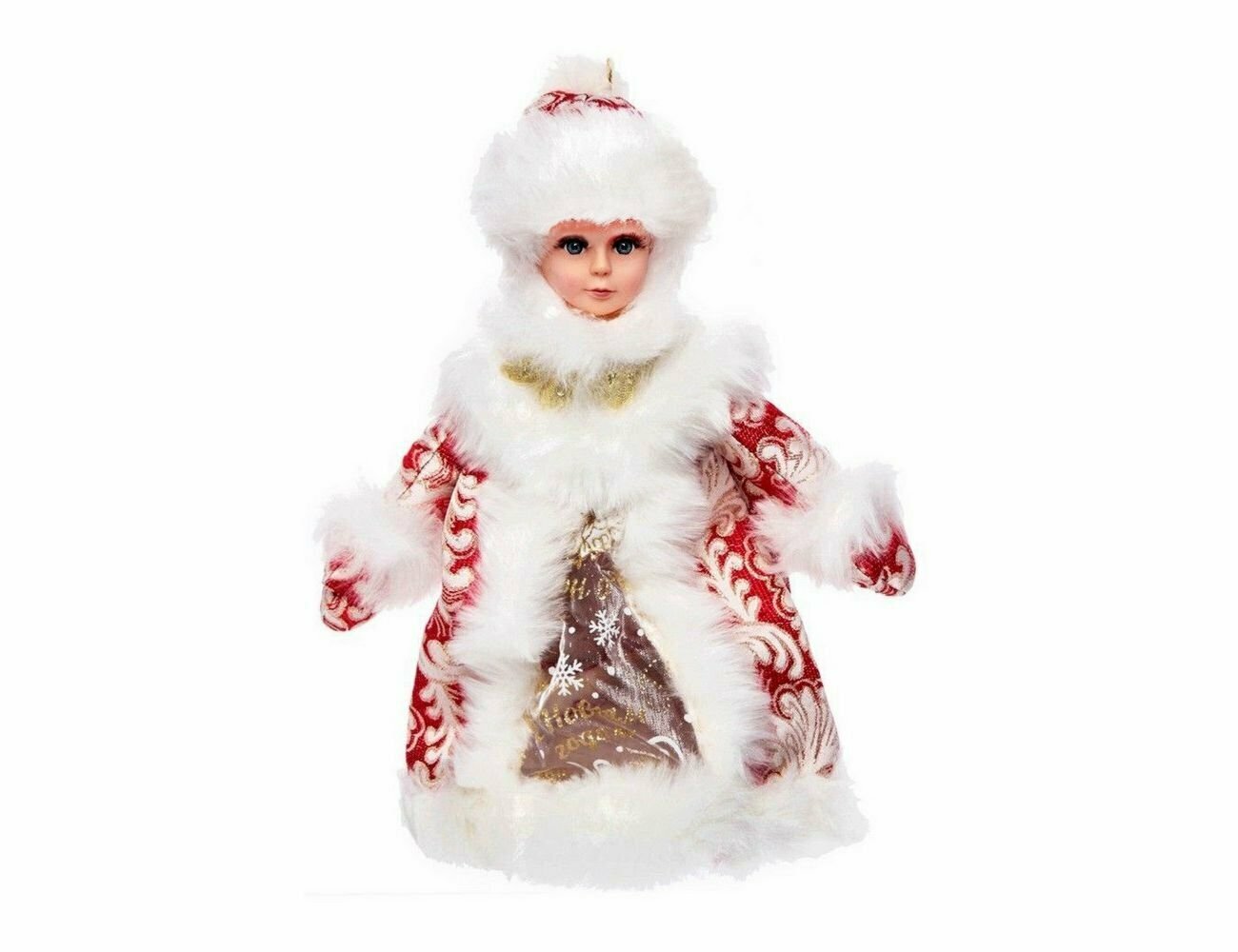 Игрушка под елку Снегурочка, в красной шубке, 35 см, Serpantin