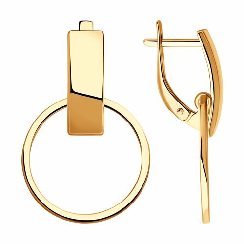 Серьги, серебро, 925 проба, золочение