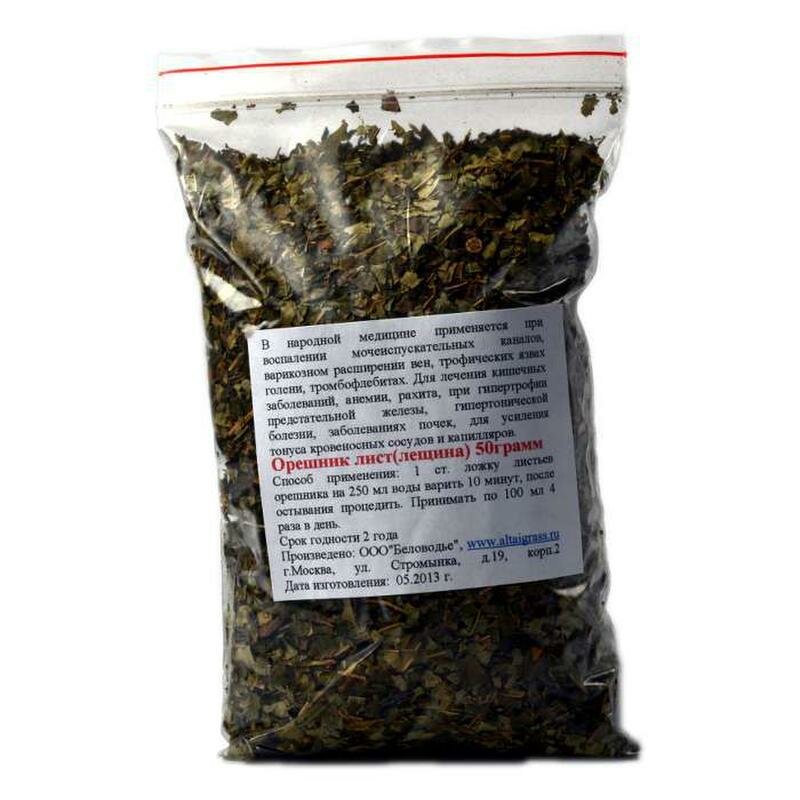 Орешник (лещина), лист, коробка, беловодье, 50 г