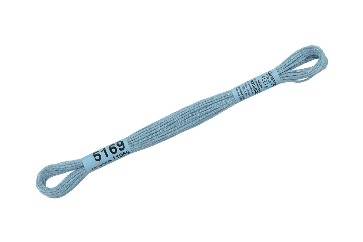 Мулине GAMMA нитки для вышивания 8м. 5169 серо-голубой, 1 штука.