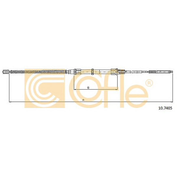COFLE 92.10.7405 трос стояночного тормоза задн VW Golf (Гольф) III variant-cabrio-1.4-1.6-1.8-1.9ds-tds (барабанные