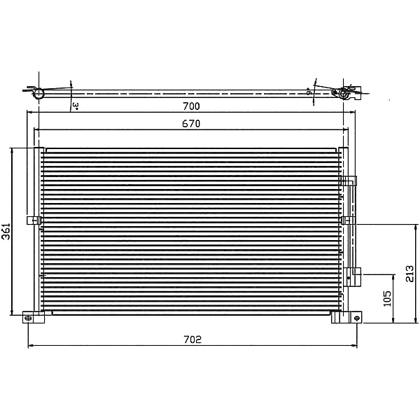 STELLOX 10-45218-SX (1045218_SX / 1116809 / 1142333) радиатор кондиционера\ Ford (Форд) Mondeo (Мондео) 1.8-2.5 / 2.0td