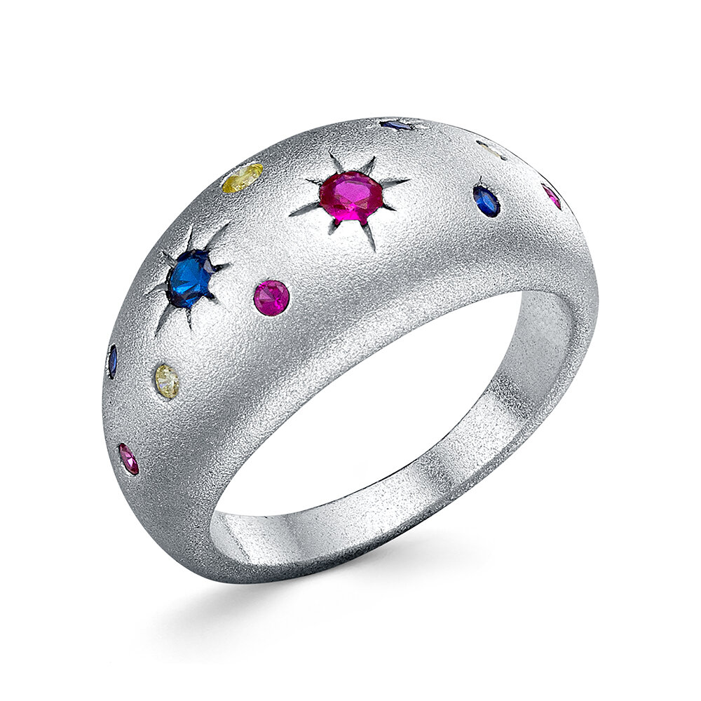 Кольцо, серебро, 925 проба, пренит