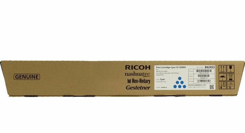 Тонер-картридж тип Ricoh M C2000H голубой (842453) / Print Cartridge Cyan M C2000H для Ricoh M C2000/C2001 (15 000 стр.)