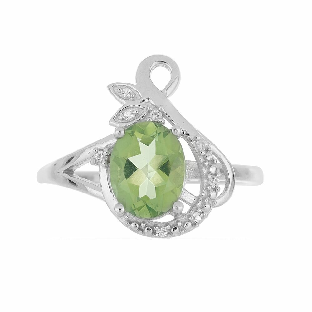 Кольцо тонкое, серебро, 925 проба, родирование, кварц, топаз