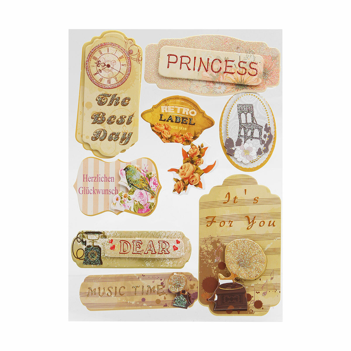 Наклейки 3D объемные для творчества набор Handmade 'Принцесса', Айрис