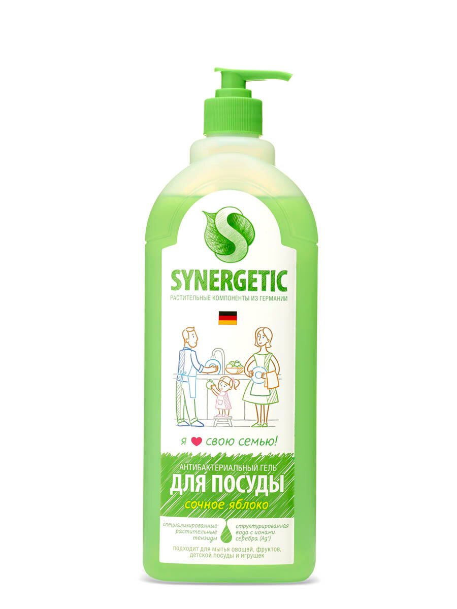 Средство для мытья посуды SYNERGETIC Яблоко 500 мл — купить в интернет-магазине Brigadir на ...