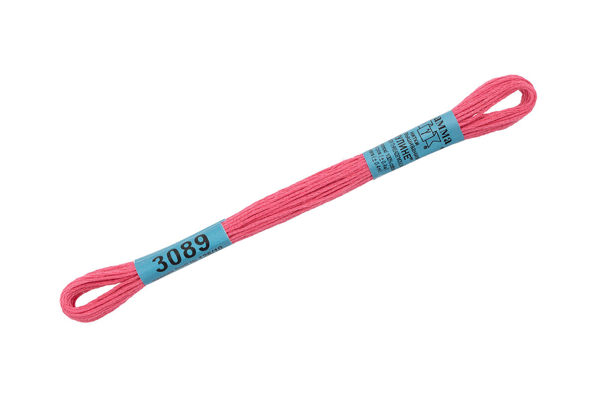 Мулине GAMMA для вышивания 3089 темно-розовый, 100% египетский хлопок, 1 шт, 8 м