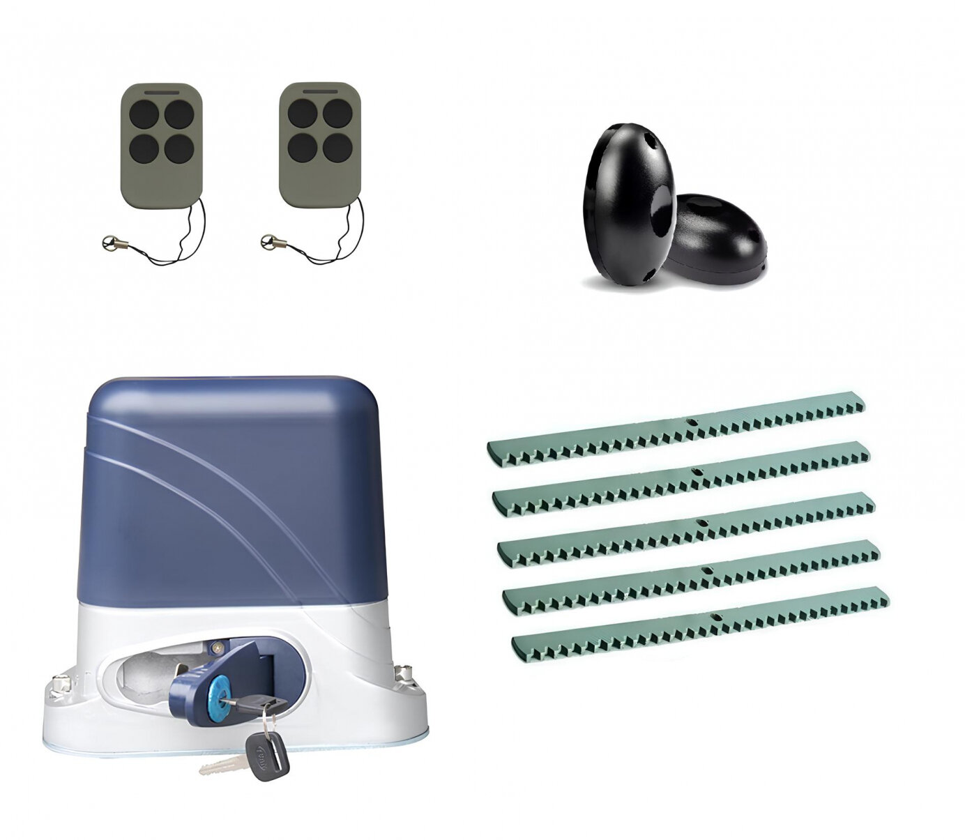 Автоматика для откатных ворот KSL-800 KIT-FK5, комплект: привод, 2 пульта, фотоэлементы, 5 реек