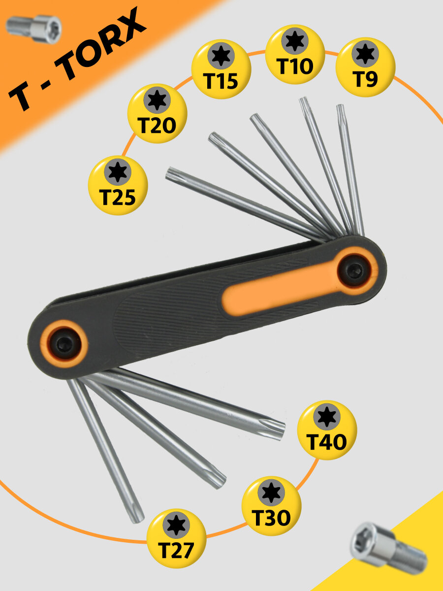 Мультитул 8 в 1 универсальный /наконечники Torx/из стали/компактный — фото 1