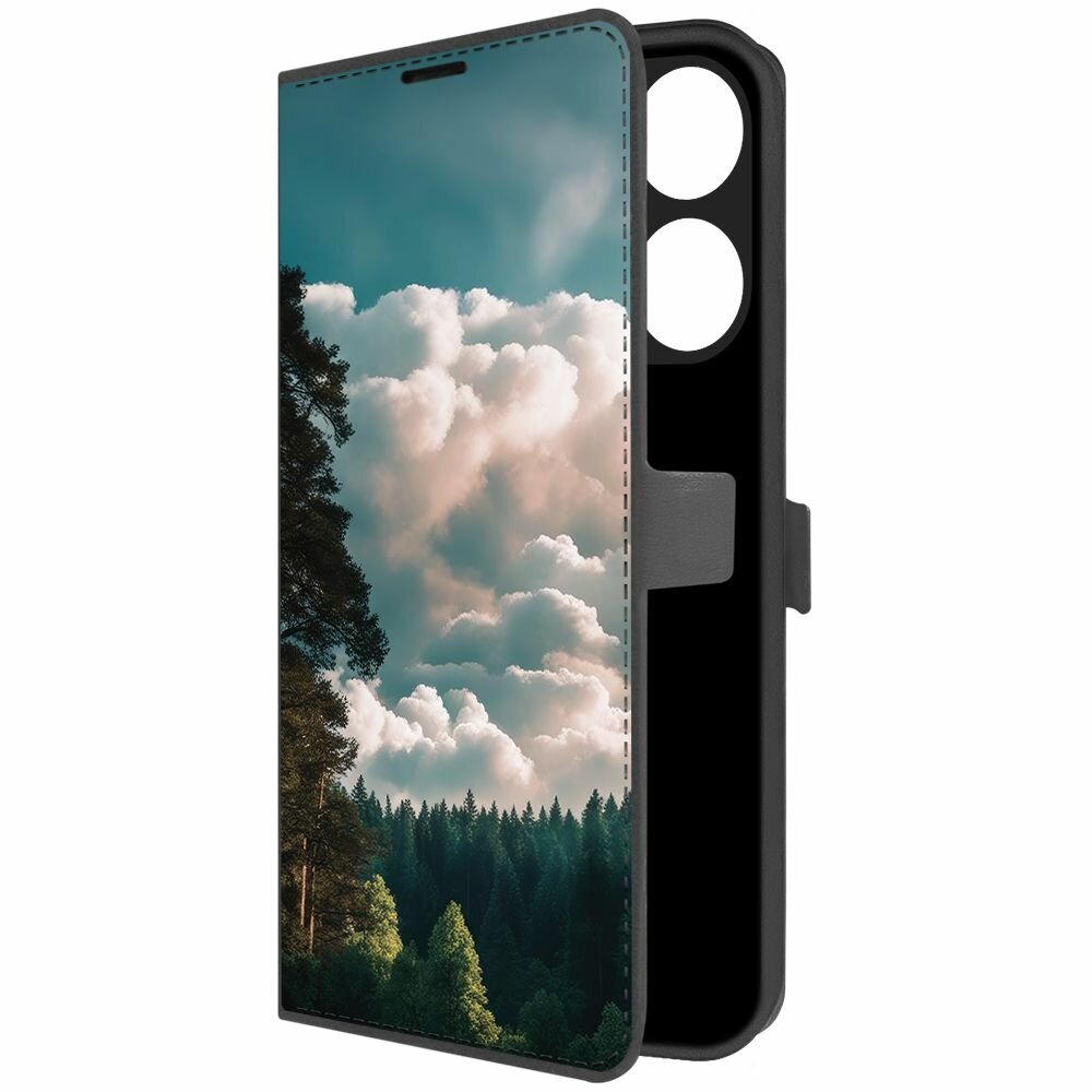 Чехол-книжка Krutoff Eco Book для TECNO Spark Go 2023 Облачно (черный)