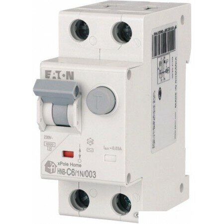 Дифференциальный автомат Eaton HNB-C61N003 1P+N 6А С 6кА 30мА АС 2М 195124