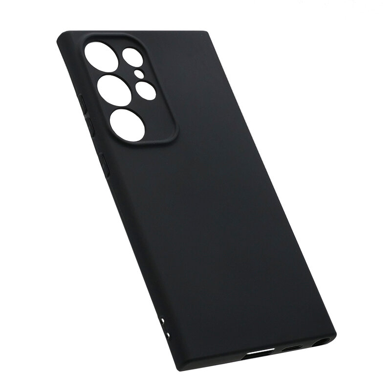 Силиконовый чехол TPU Case матовый для Samsung S24 Ultra черный