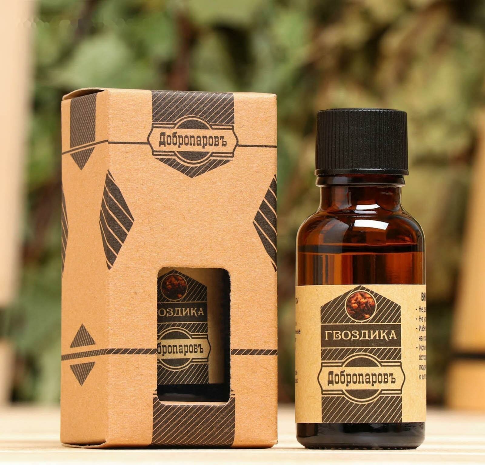 Масло эфирное Гвоздика 20мл, крафт, Добропаровъ