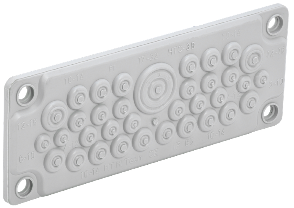 Кабельный ввод IEK / ИЭК Titan мембранный, 35 отверстий диаметром 7-32мм, серый, IP65 / электрика