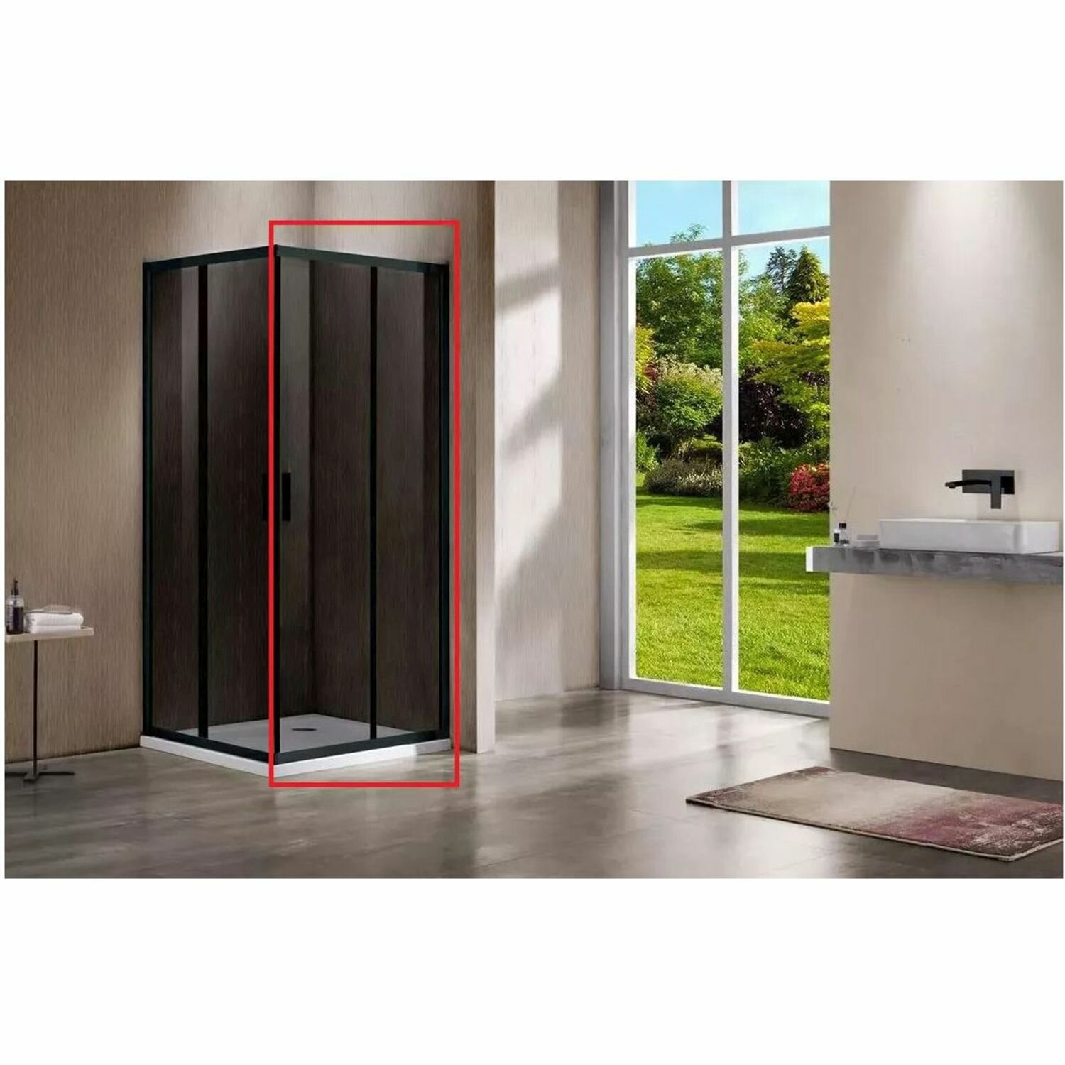 Дверь для душевого уголка Vincea Garda VHC-1G800CGB, черный, стекло тонированное