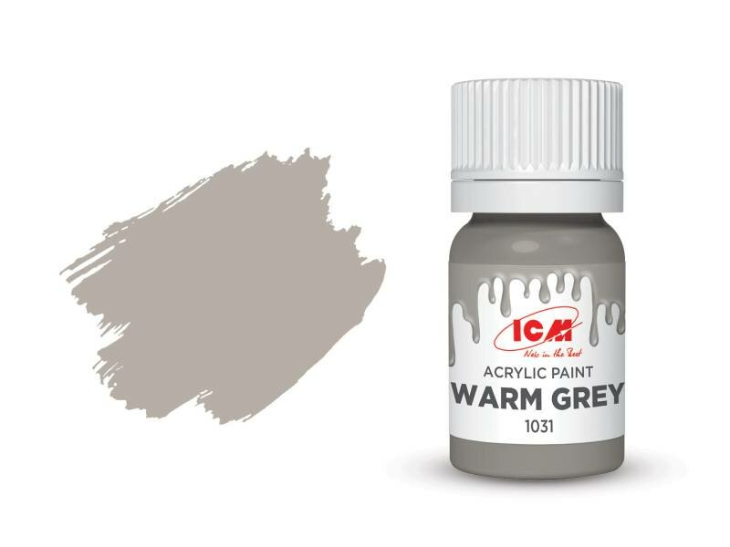 Акриловая краска ICM, цвет Теплый серый (Warm Grey), 12 мл