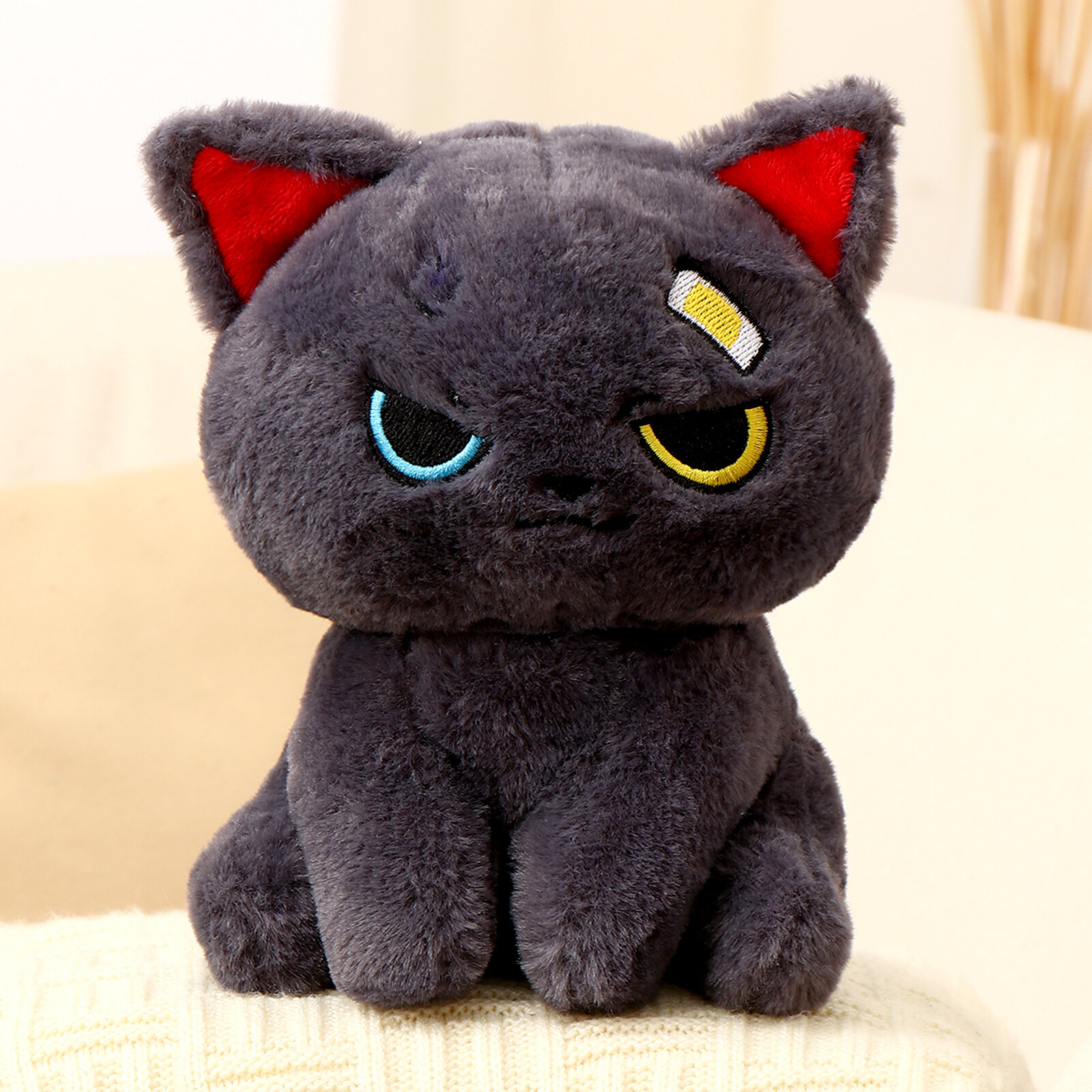 Мягкая игрушка ЛАС играс "Кот", полиэстер, синтепон, 20см, серая