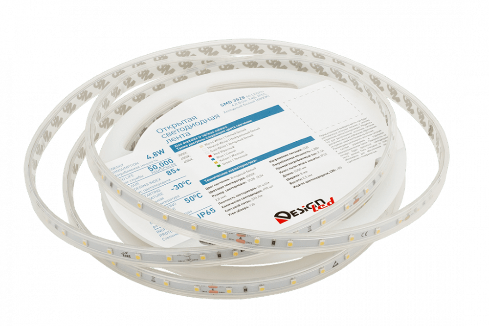 Светодиодная Лента DesignLed DSG360-24-W-65 IP65 5м Холодное Белое Свечение / СВГ 003110.
