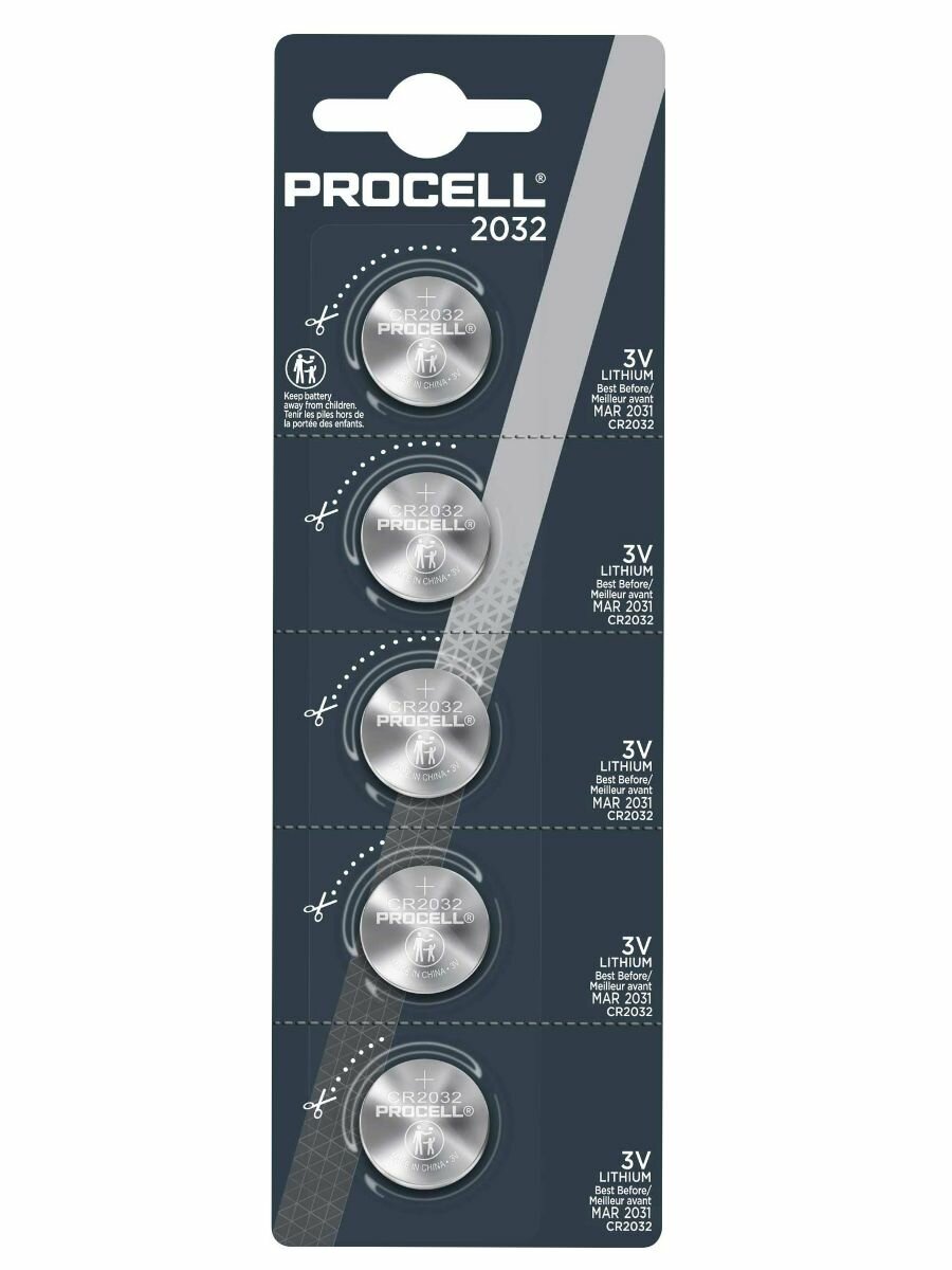 Батарейка Duracell Procell CR2032 BL5 Lithium 3V