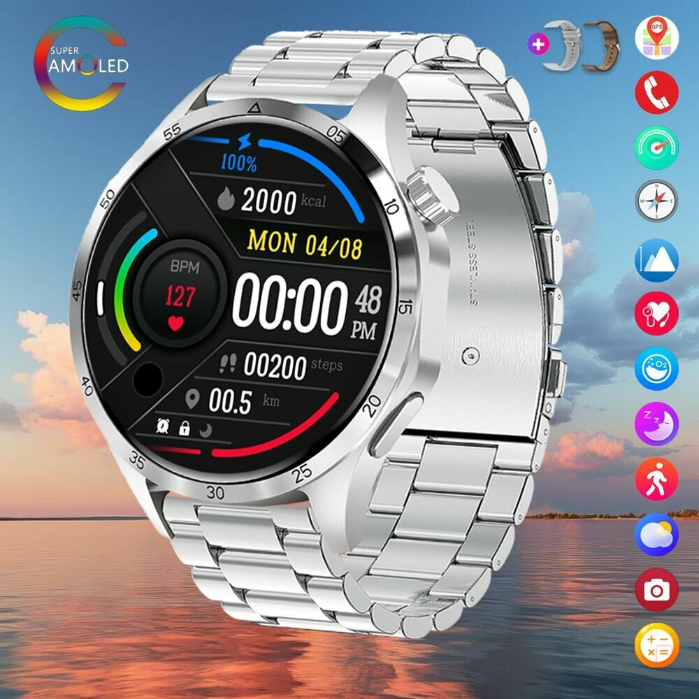 Смарт Умные часы мужские женские наручные Limited Edition 2024, Series 4 Pro Max, 2 ремешка, 46mm