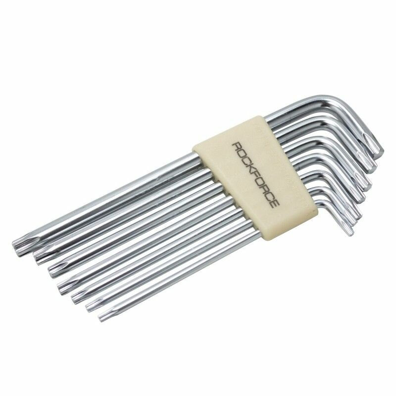 Набор ключей TORX Г-образных длинных, 7 предметов ROCKFORCE, в держателе