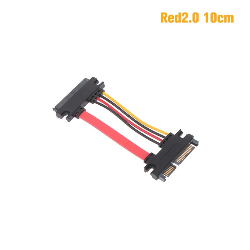 SATA удлинительный кабель 22-pin папа-мама 7+15 pin 10cm Red