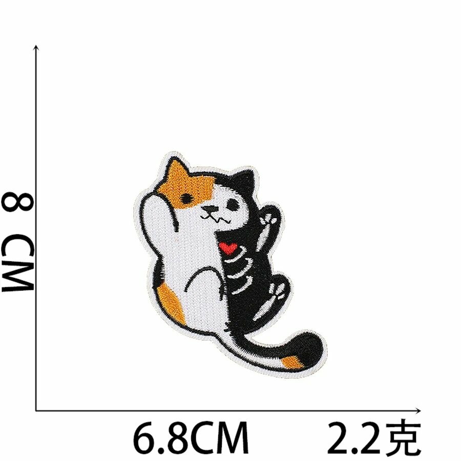 Нашивка кошка в стиле каваи, 8x6.8 см, цвет 05