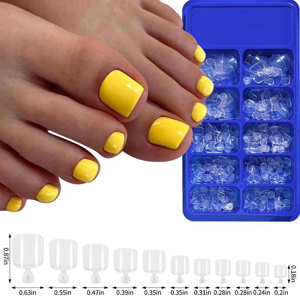 Накладные ногти акрил 100 шт, желтые, короткие, квадратные, Color: 6