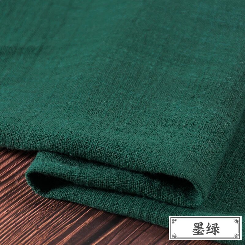 Льняная ткань inhomster 50x135 см Изумрудный, dark green