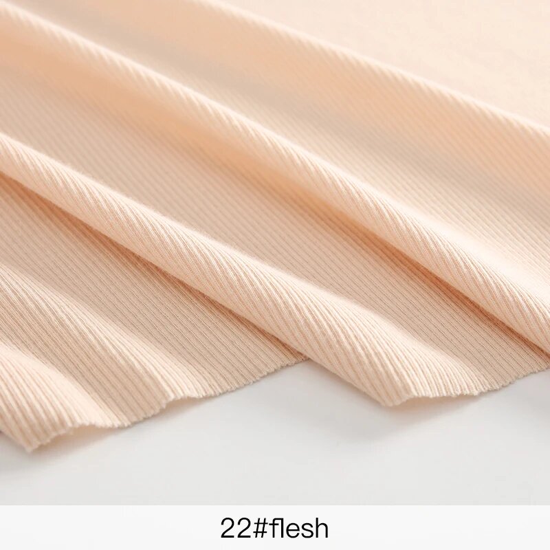 Ребристая ткань Xintianji хлопок/спандекс 0,5м/1м/2м Бежевый, 50x135cm(0.5 meters), 22