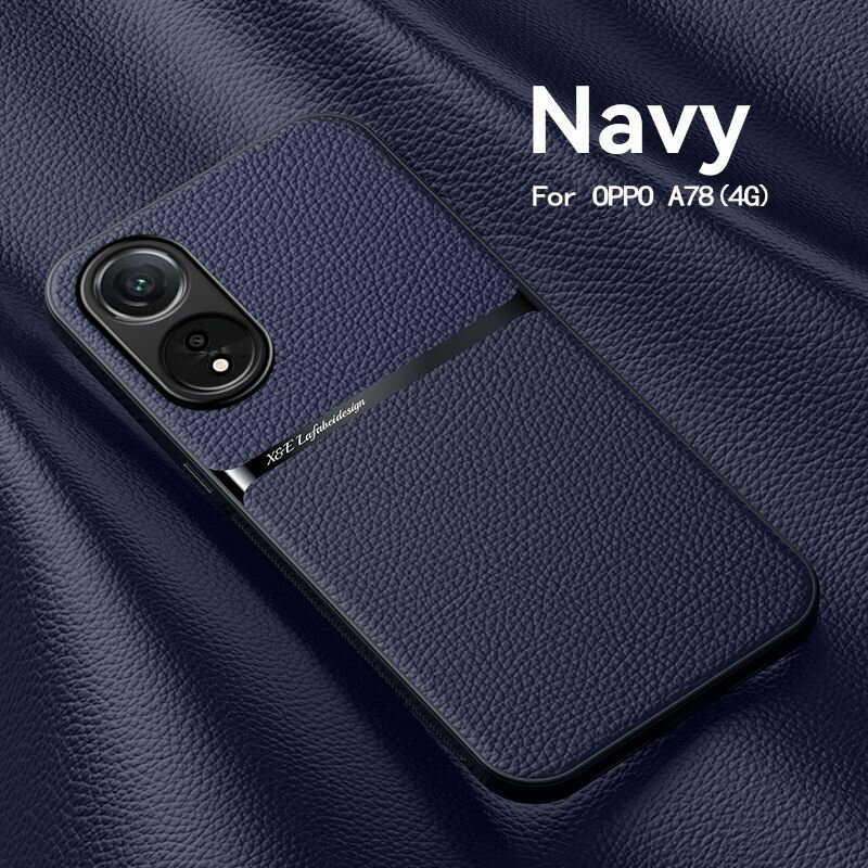 FASNYA Чехол для OPPO A78 4G /чехол-Кожа на Оппо A78 4G Чехол для телефона с защитой камеры магнитный автомобильный держатель