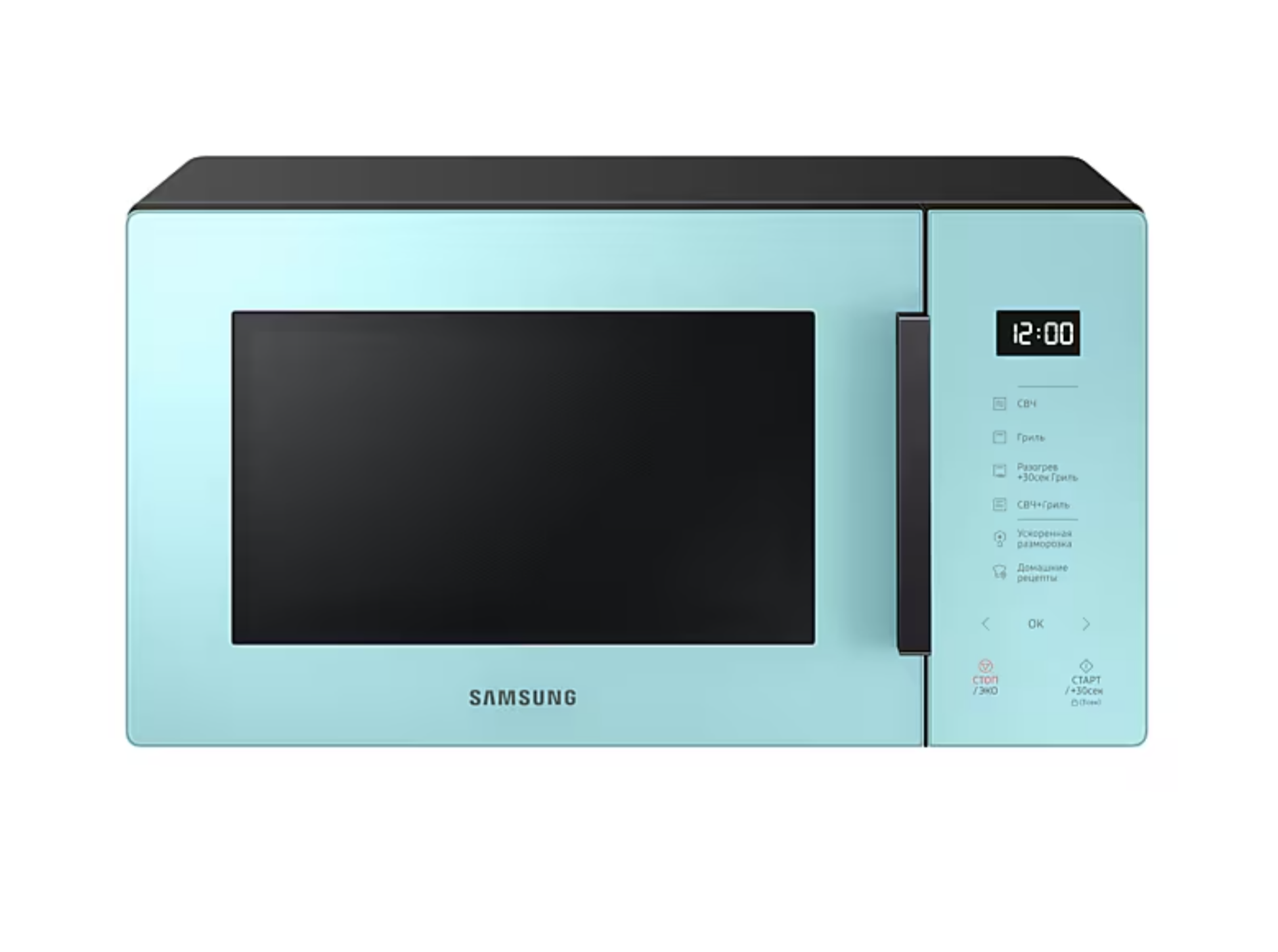 Микроволновая печь SAMSUNG 23L GRILL MG23T5018AN/BW, свежий мятный